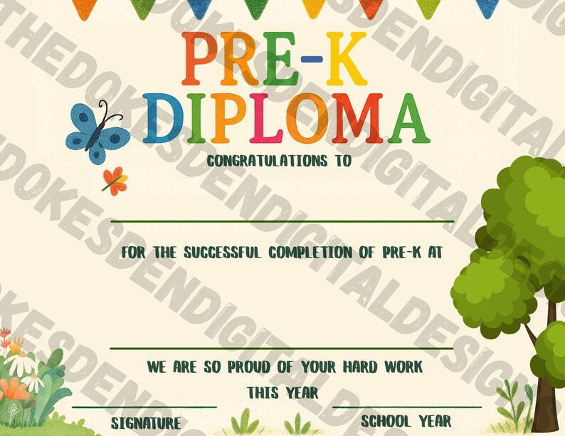 Preschool & Kindergarten Graduation Certificate Set (PDF Download) - Etsy