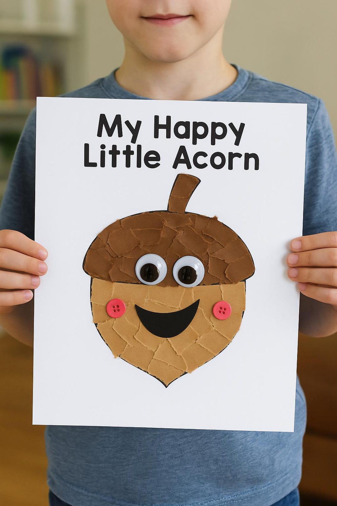 Printable My Happy Little Acorn Scrap Paper Craft for Kids - Etsy