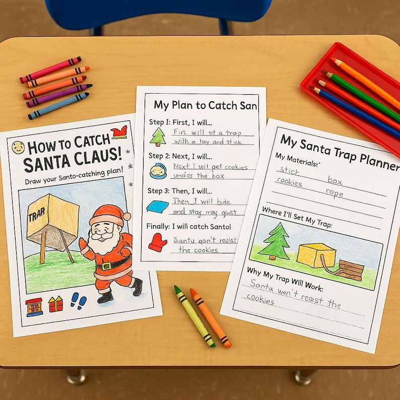 How to Catch Santa Claus Writing & Drawing Activity Set | Christmas ...