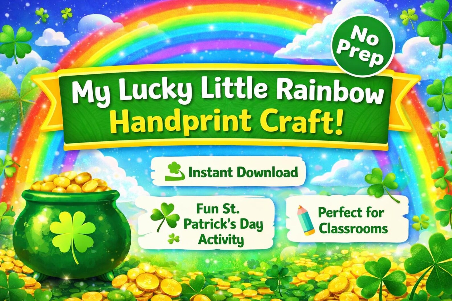 My Lucky Little Rainbow Handprint Craft | St. Patrick’s Day Keepsake ...