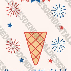 Printable 4th of July Handprint Craft – Ice Cream Cone Keepsake for ...