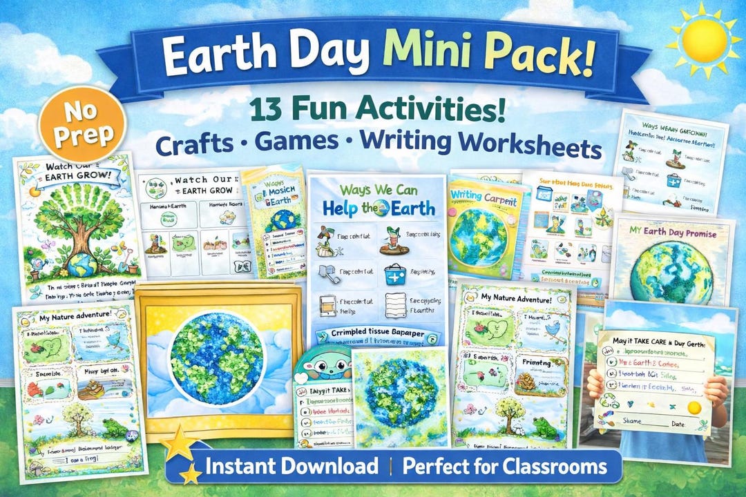 Earth Day Activities Bundle for Kids | Crafts, Games, Worksheets ...