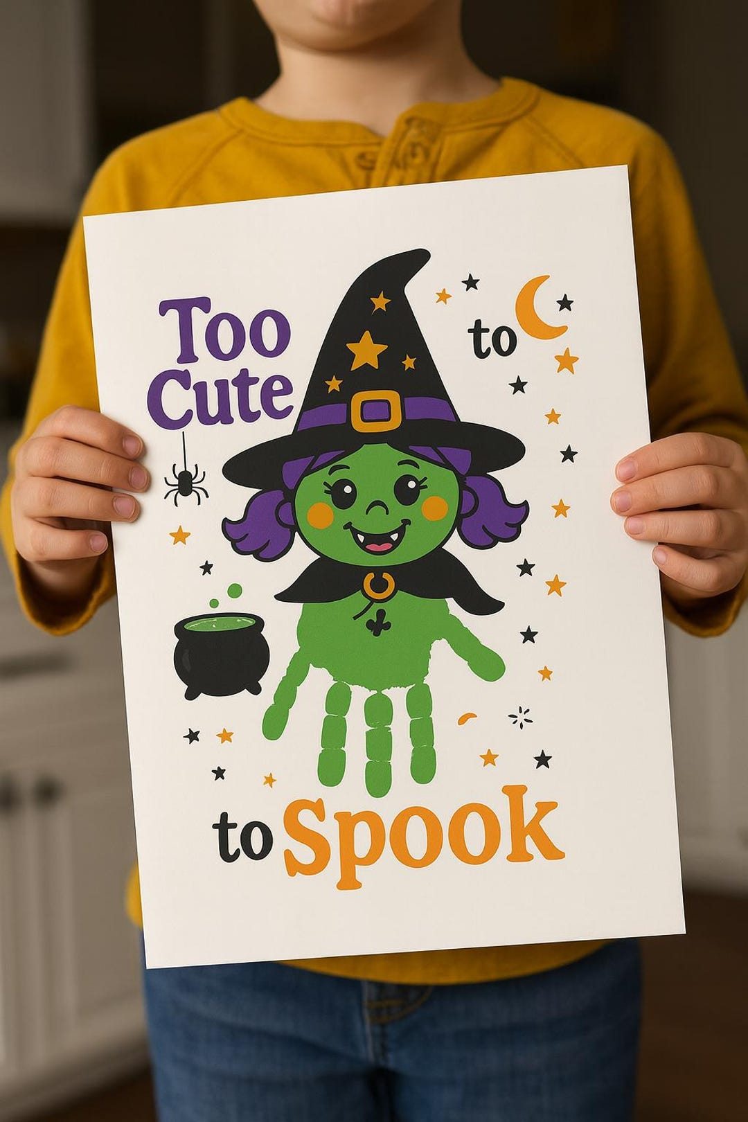 Witch Handprint Craft: Halloween Keepsake for Kids (PDF Download - Etsy