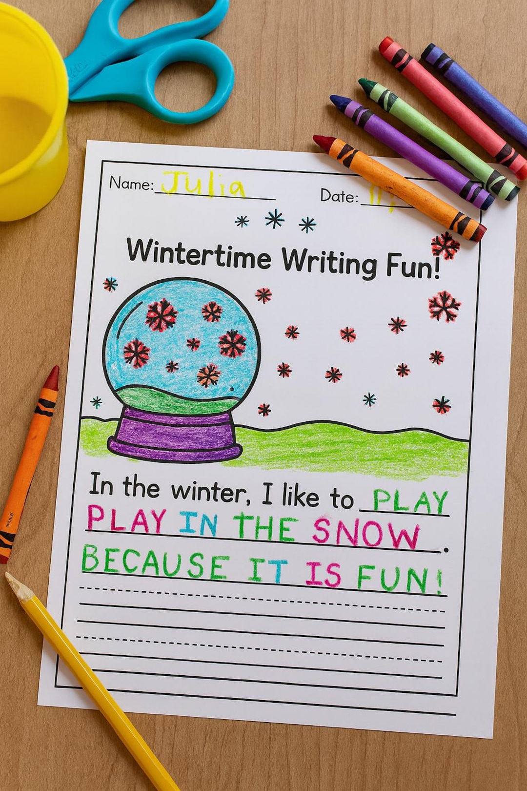 Wintertime Writing Fun! – No Prep Winter Writing Activity for Kids - Etsy