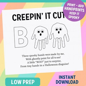 Halloween Handprint Ghost Craft – Classroom Activity (printable) - Etsy