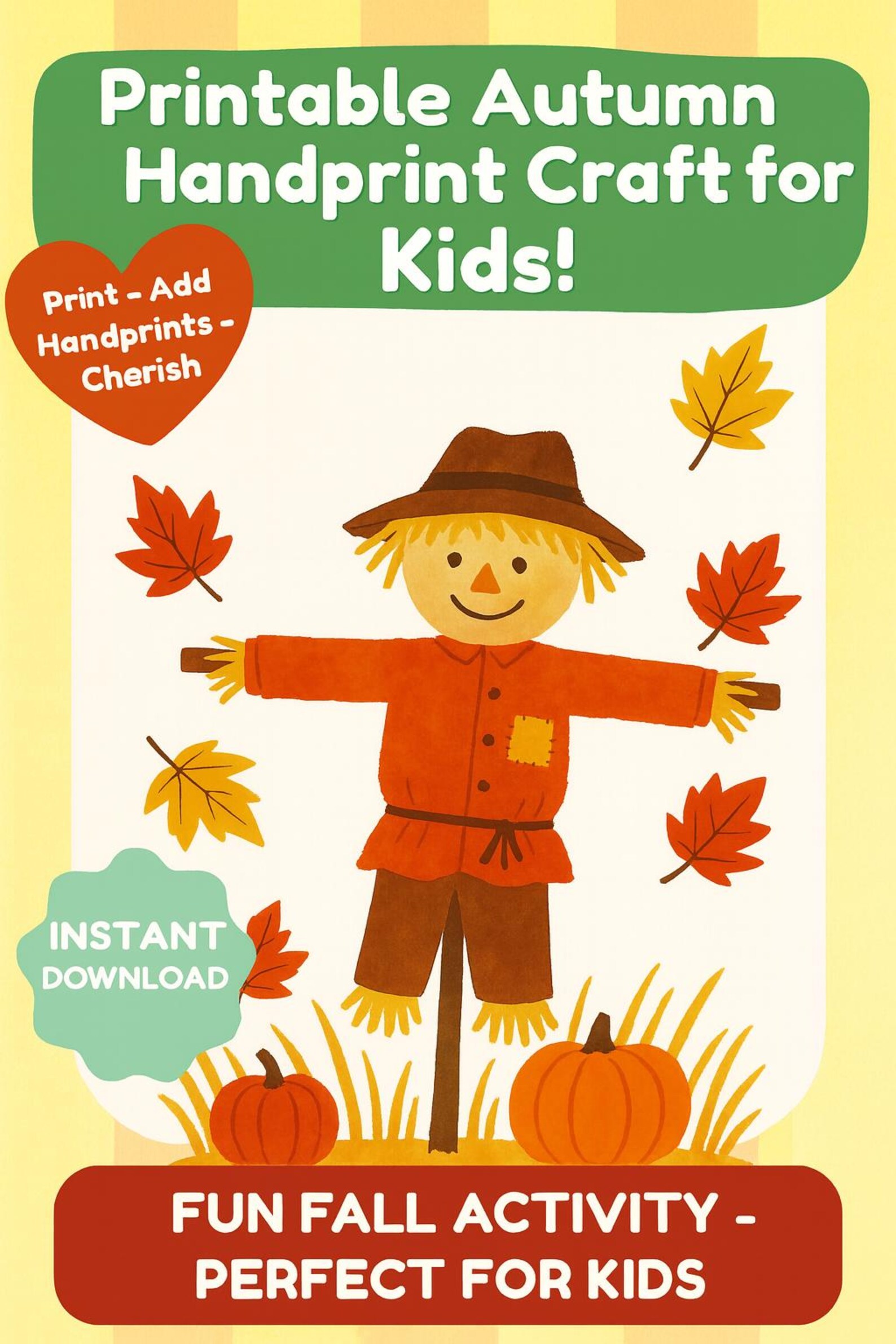 Scarecrow Handprint Craft – Fun Fall Printable Activity for Kids - Etsy
