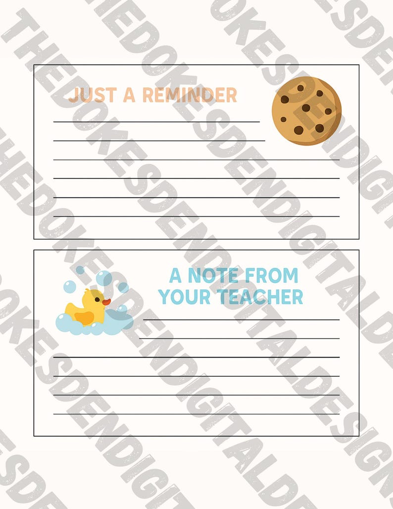 Printable Teacher Note Cards | Home Communication Templates (PDF) - Etsy