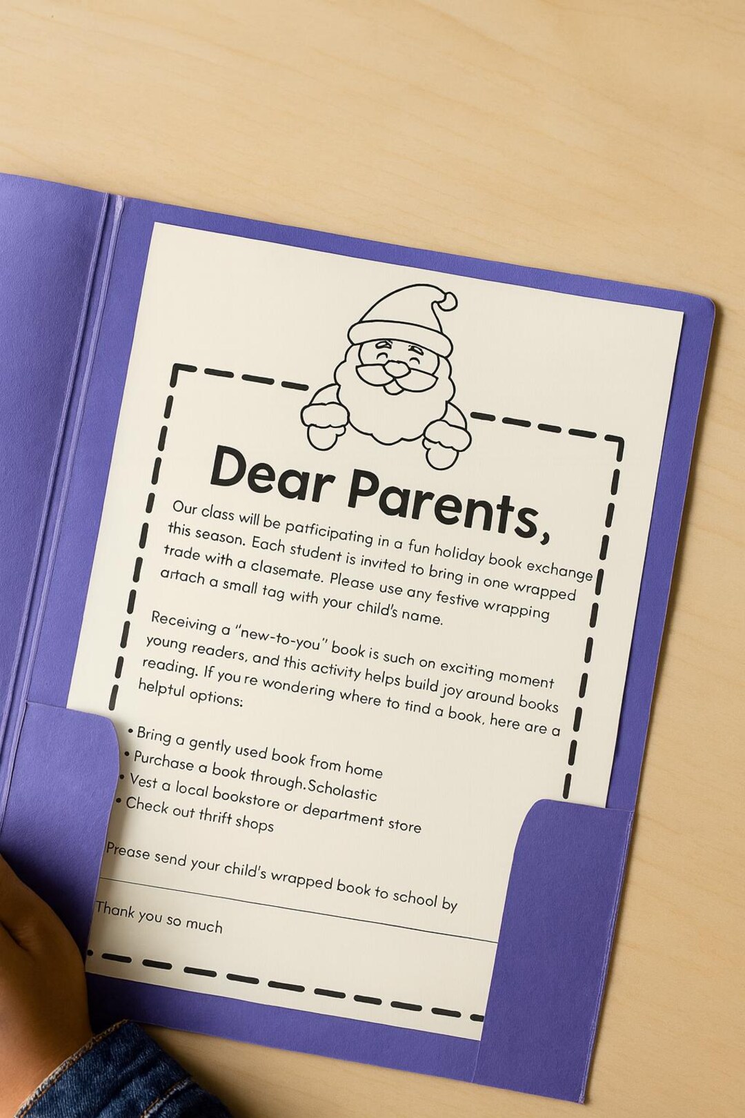 Christmas Book Exchange Parent Letter | Holiday Classroom Handout | No ...