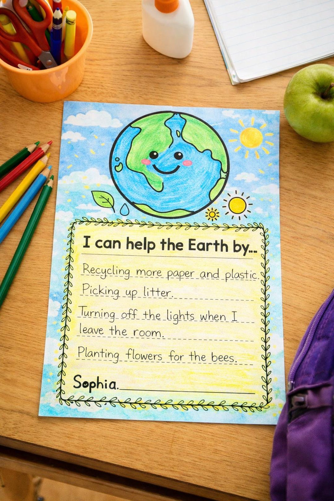 Earth Day Writing Activity Worksheet | Kindergarten, 1st Grade ...