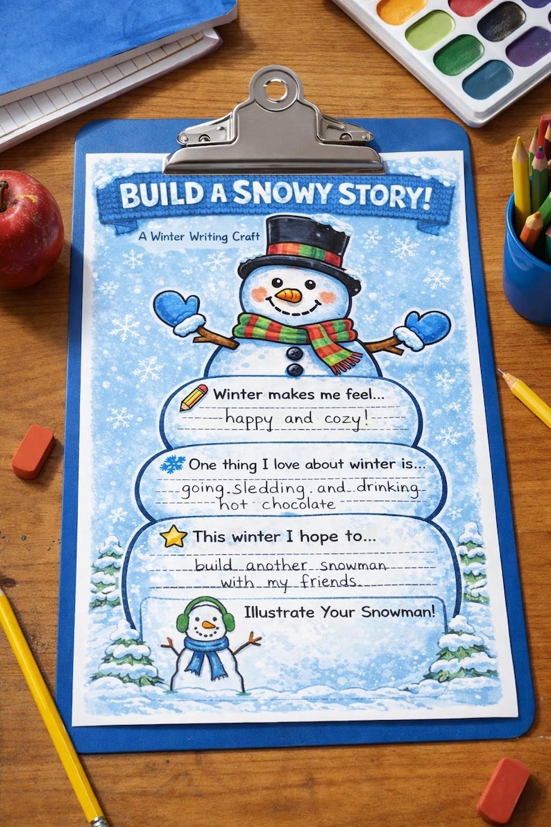 Build a Snowy Story – Winter Writing Craft for Kids - Etsy