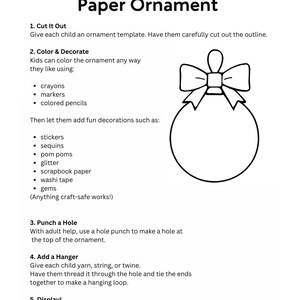 DIY Ornament Craft for Kids — Christmas Cut & Decorate Activity - Etsy