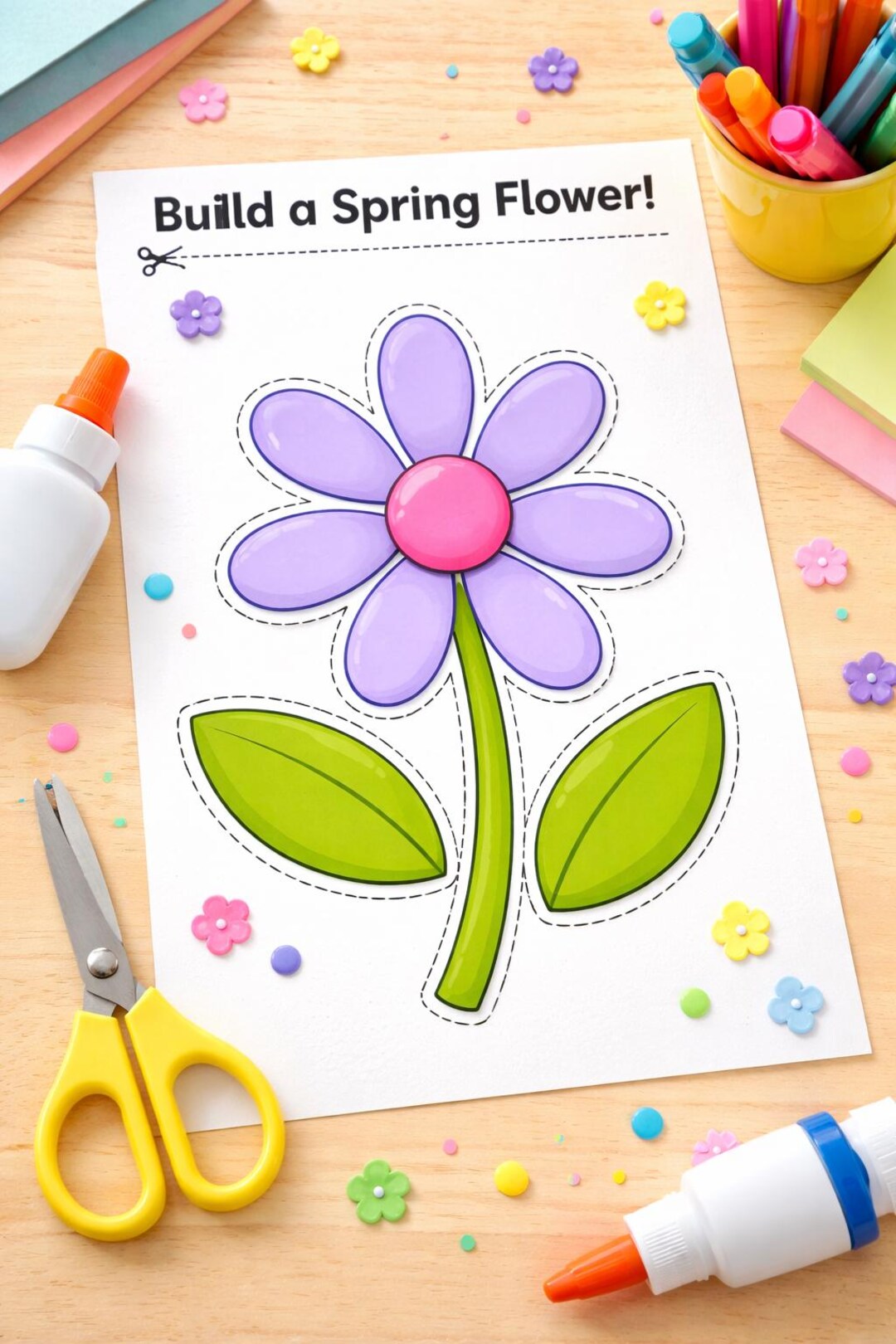 Spring Flower Craft Activity | Preschool Kindergarten Cut and Paste ...