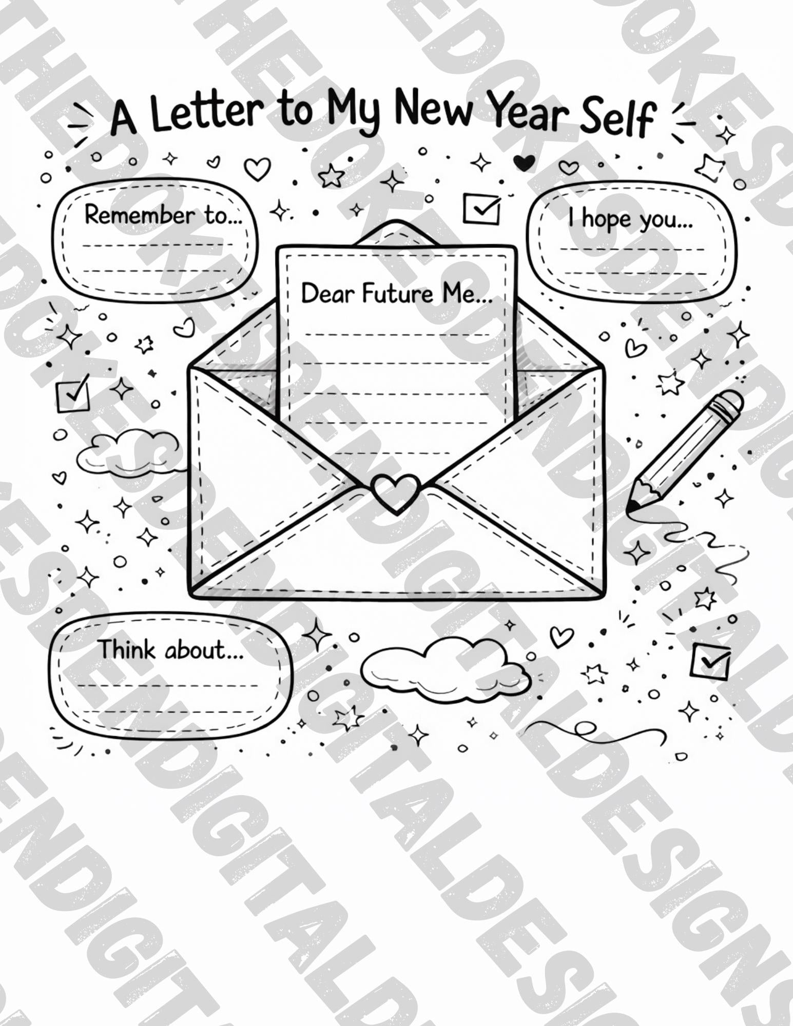 A Letter to My New Year Self – Kids Writing Worksheet - Etsy