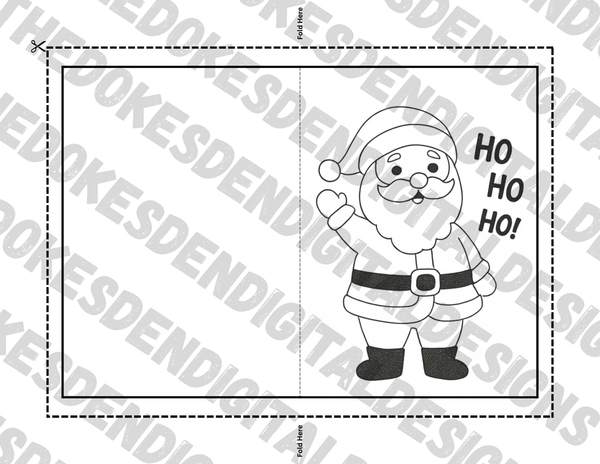 Kids Christmas Cards to Color | Printable DIY Holiday Craft | Classroom ...
