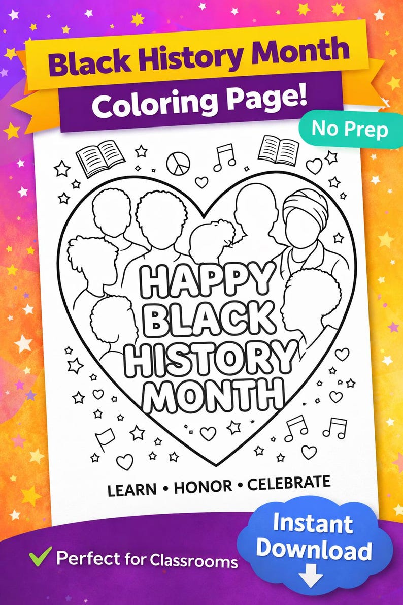 Black History Month Coloring Page | Classroom Printable Activity (PDF ...