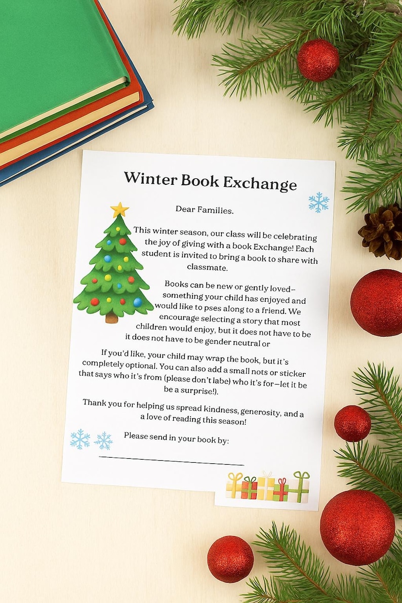 Winter Book Exchange Letter for Families | Classroom Holiday Reading ...