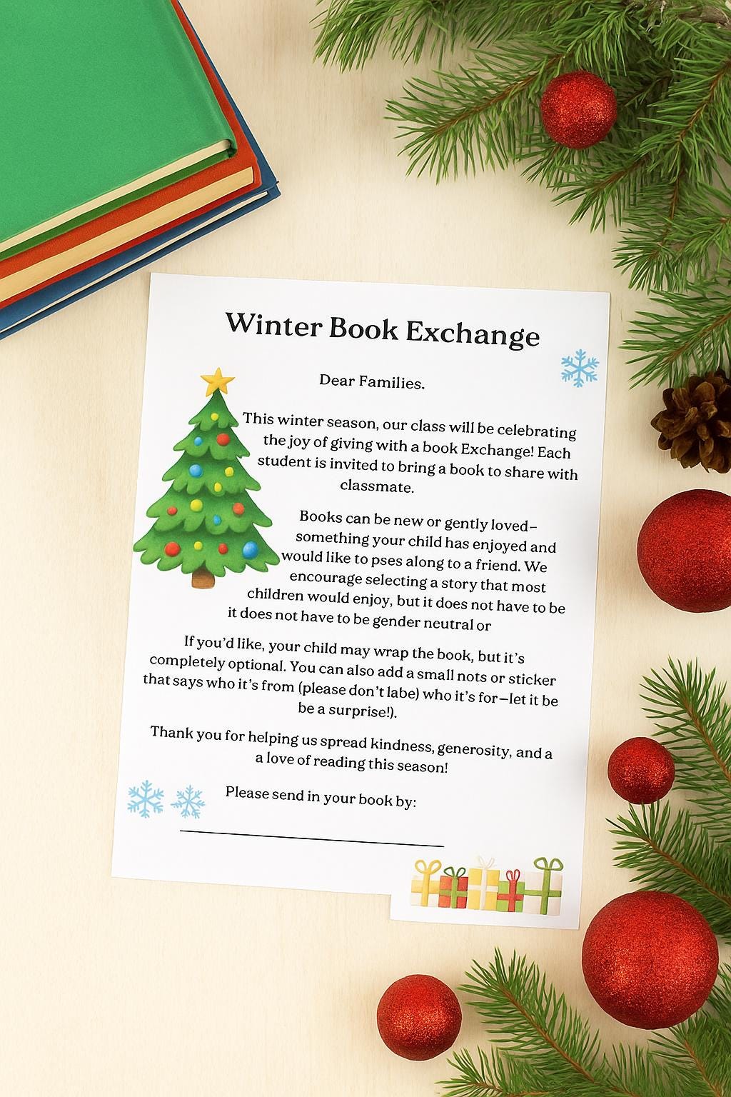 Winter Book Exchange Letter for Families | Classroom Holiday Reading ...