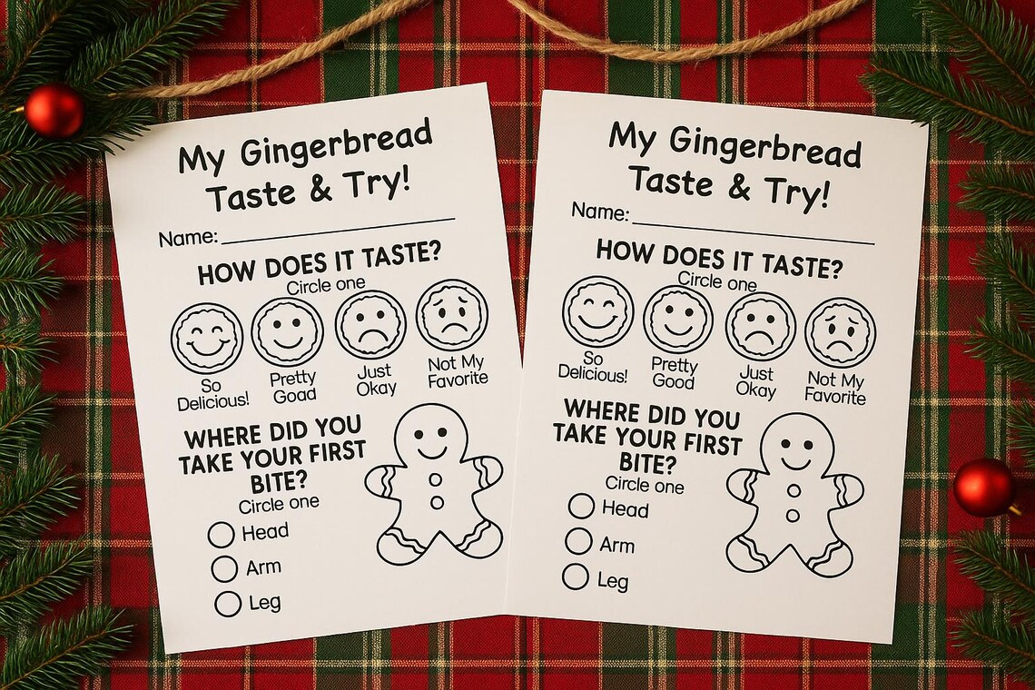 Gingerbread Taste & Try Worksheet | Cookie Taste Test Activity ...