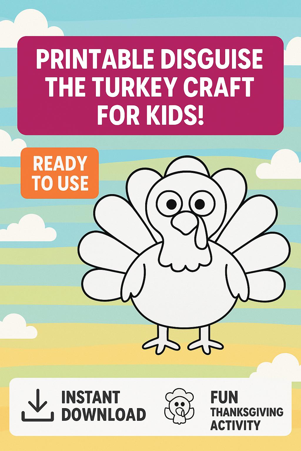 Turkey in Disguise Thanksgiving Craft: Fun Printable Kids Activity ...