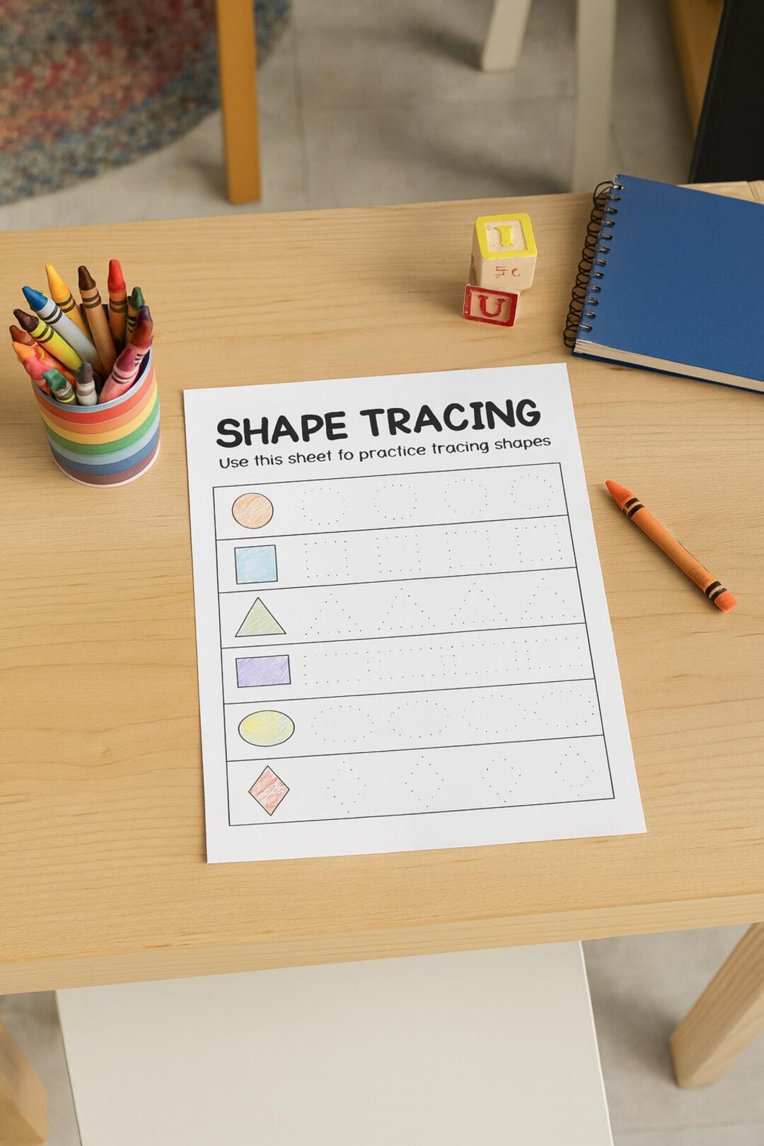 Shape Recognition Tracing Page | Preschool & Kindergarten Printable ...