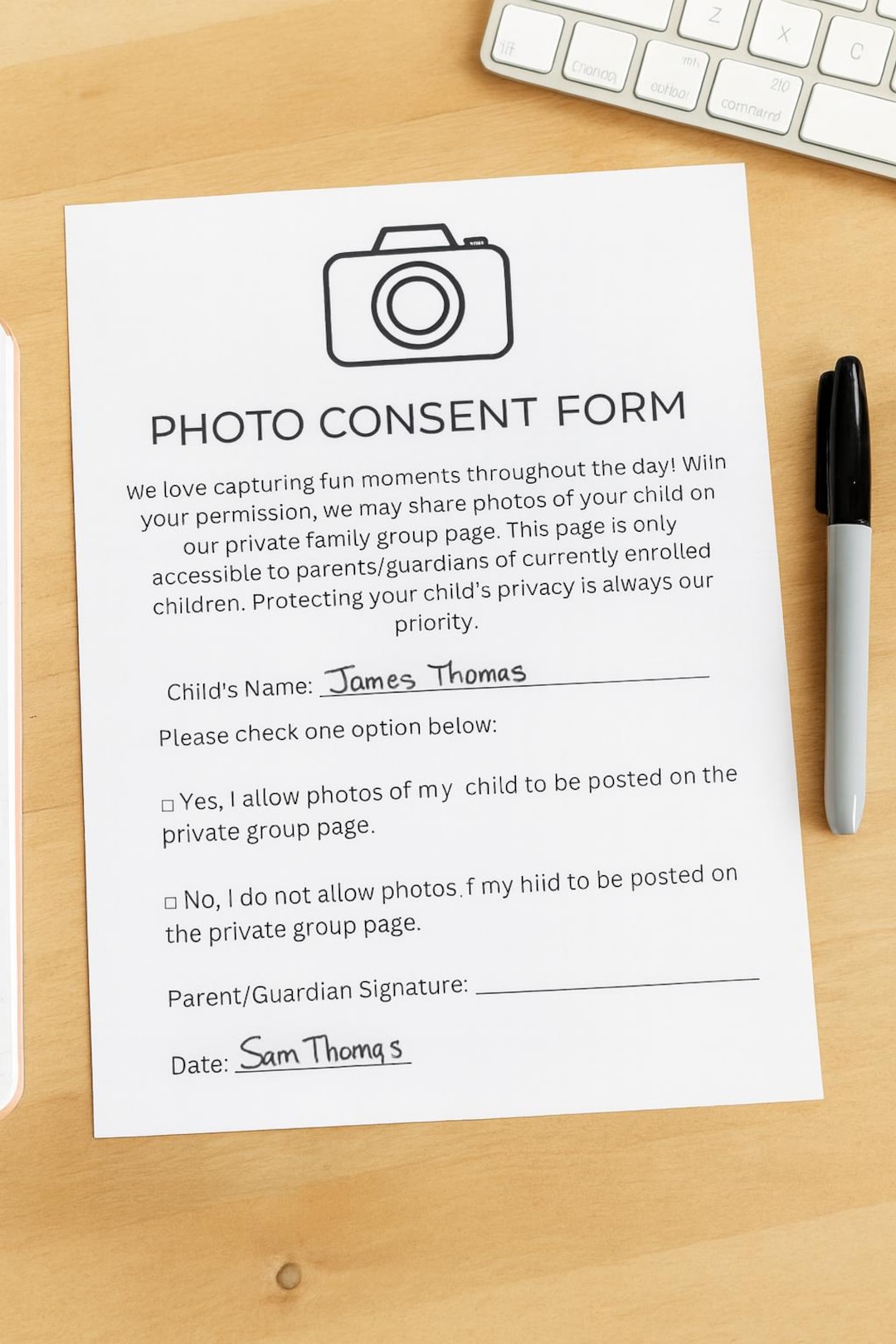 Printable Photo Consent Form for Daycare & Classroom Use - Etsy