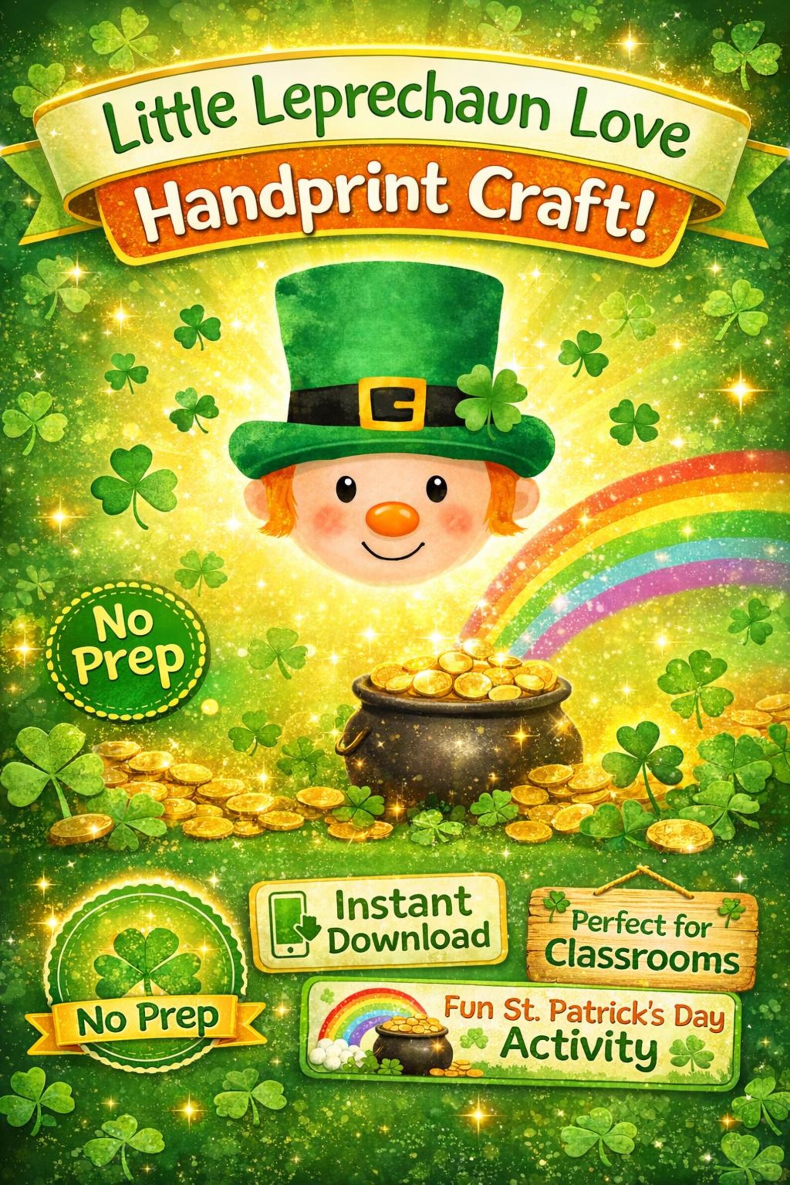 Little Leprechaun Beard Handprint Craft | St. Patrick’s Day Activity ...
