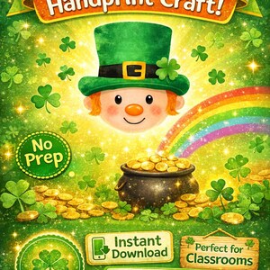Little Leprechaun Beard Handprint Craft | St. Patrick’s Day Activity ...