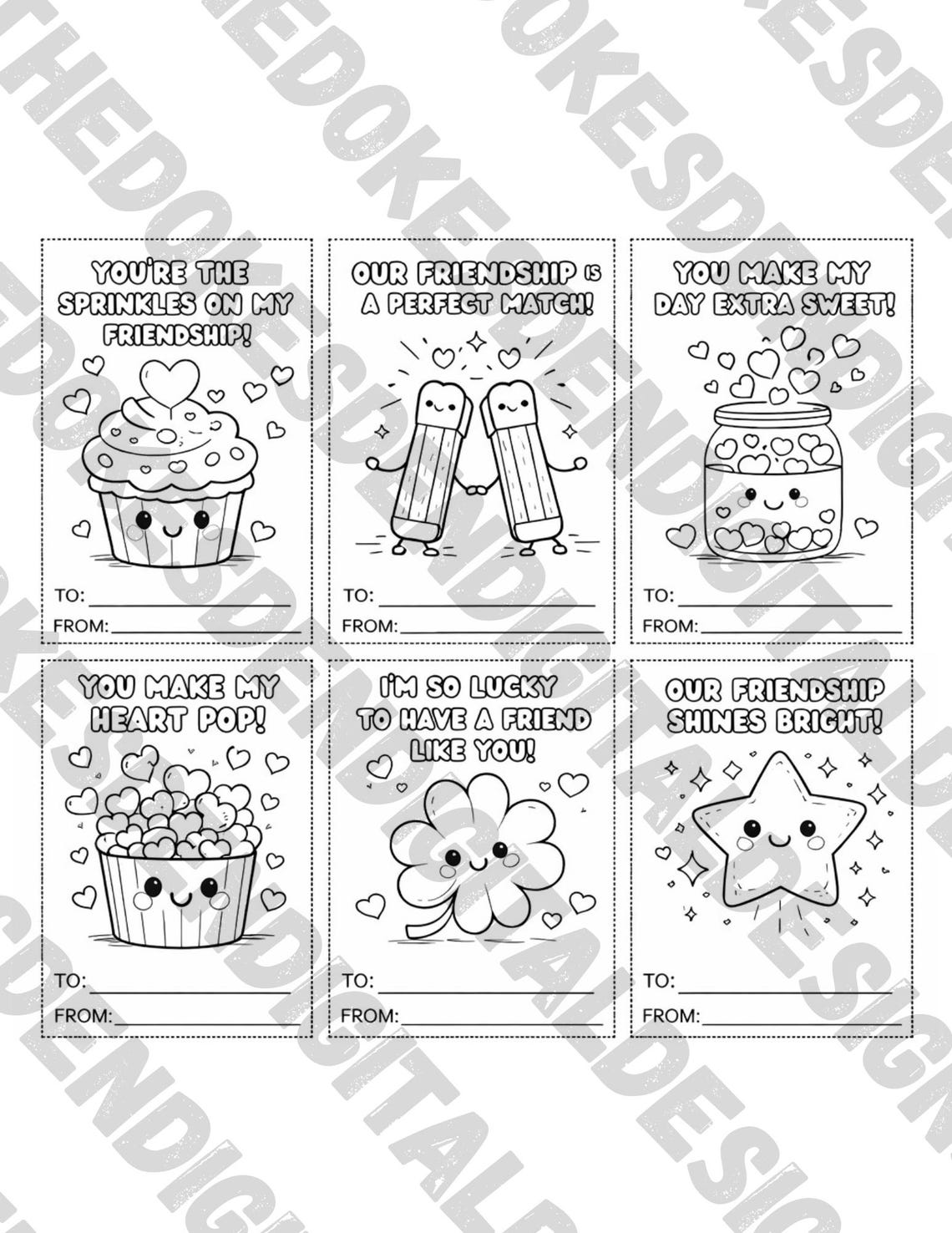 Valentine’s Day Friendship Cards for Kids | Printable Classroom ...