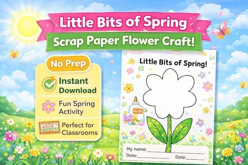 Spring Flower Craft Template | Preschool Kindergarten Fine Motor ...