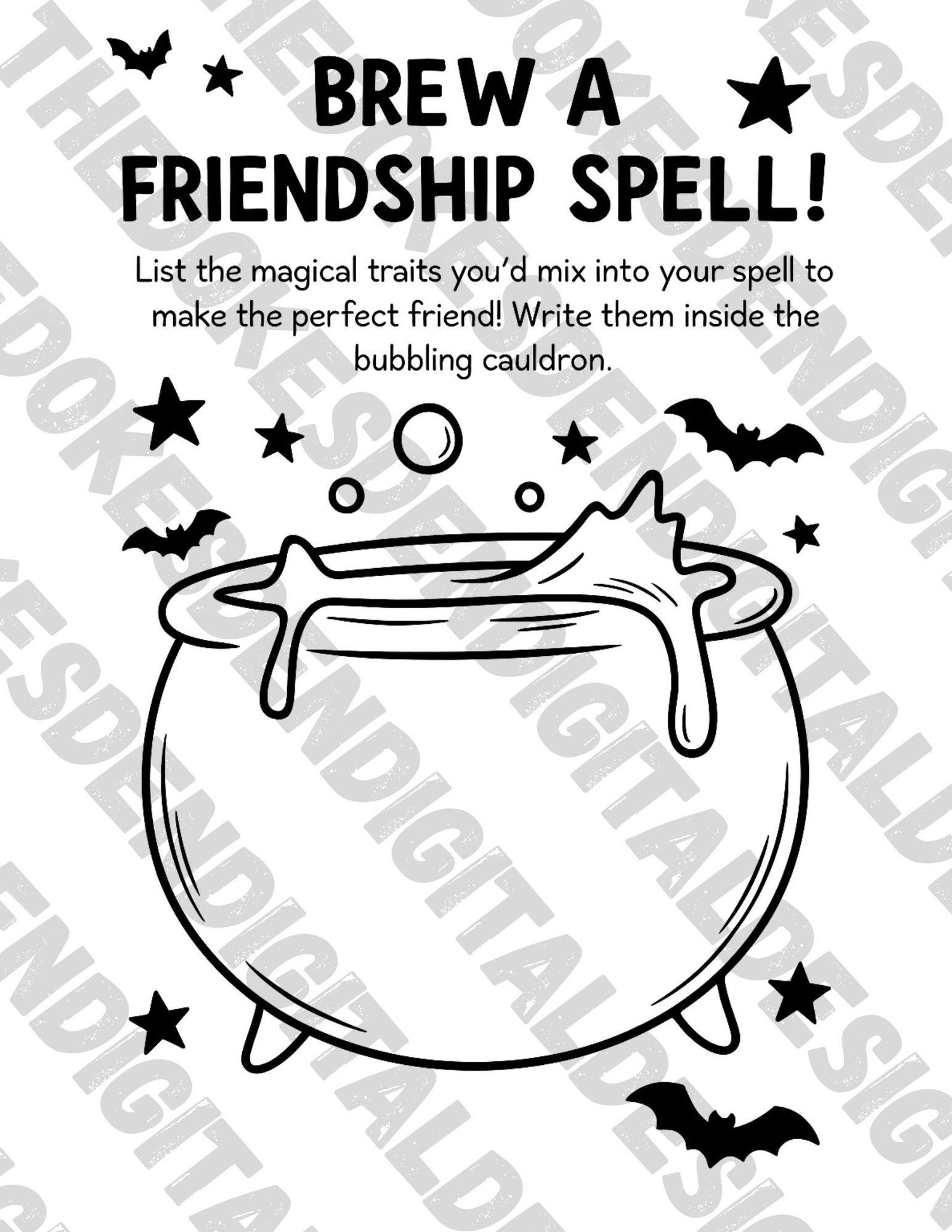 Friendship Potion Worksheet: Halloween Kindness Activity for Kids ...