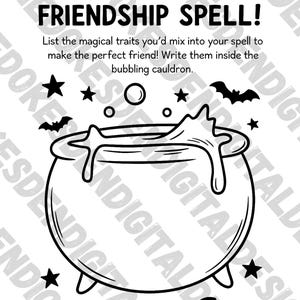 Friendship Potion Worksheet: Halloween Kindness Activity for Kids ...