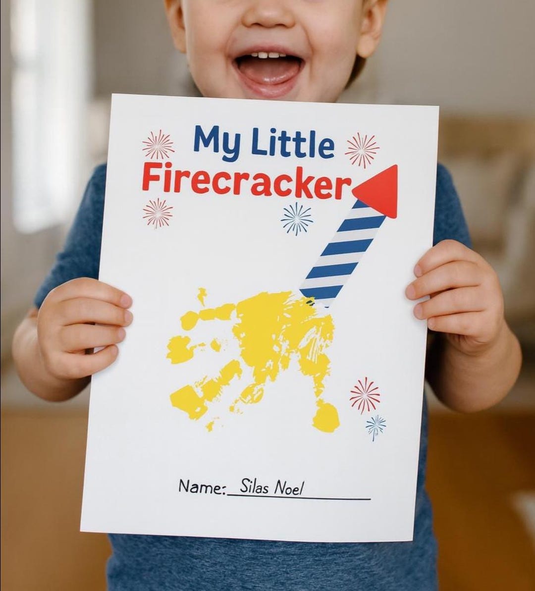 Printable Firecracker Handprint Art – July 4th Activity - Etsy