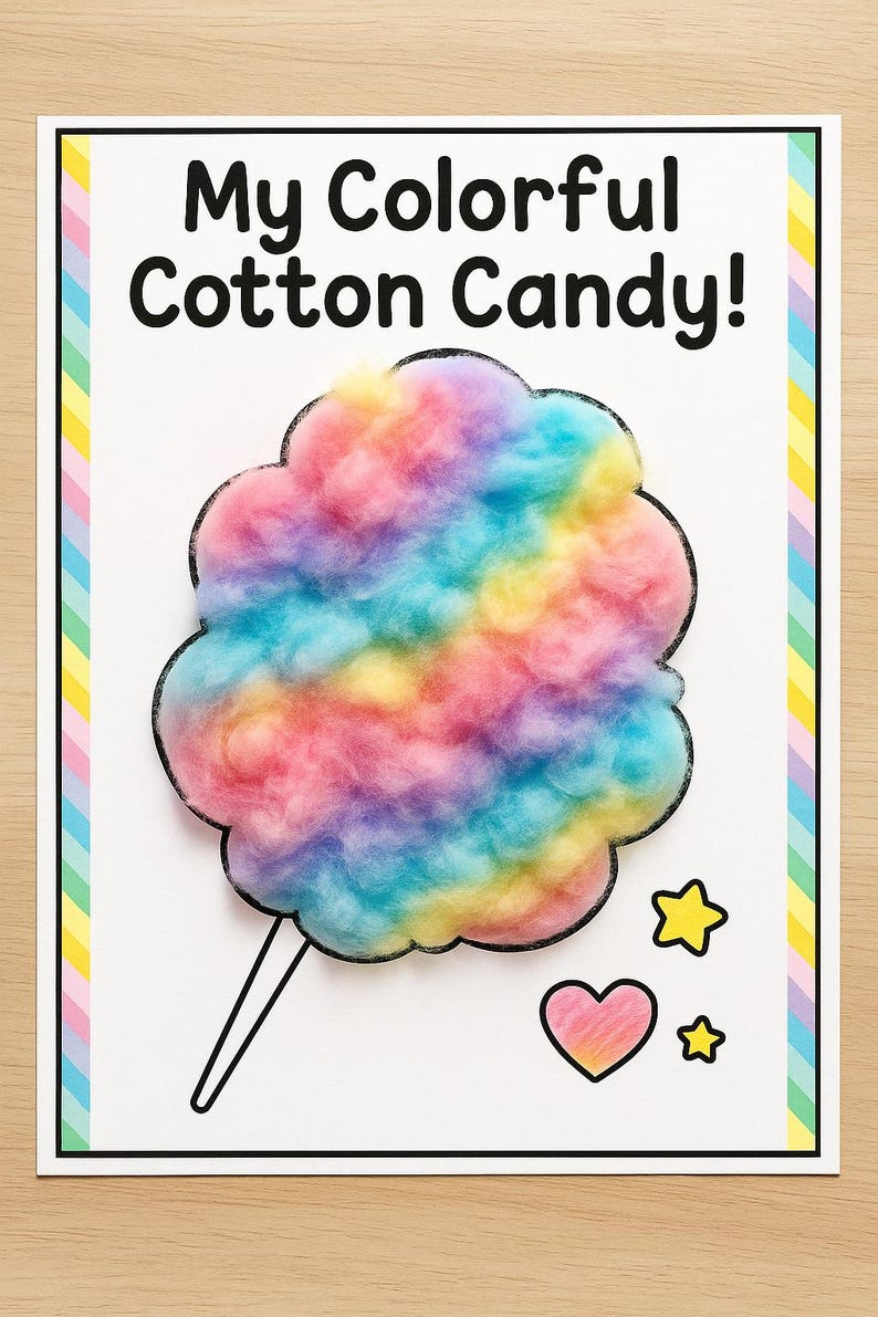 Fluffy Cotton Candy Craft – No-prep Summer Activity for Class or Home ...