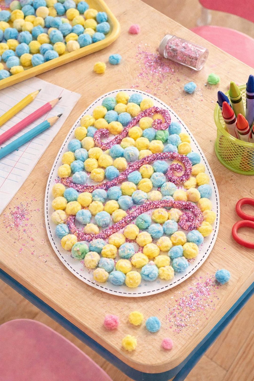 Pom Pom Easter Egg Craft Printable | Spring Fine Motor Activity (PDF ...