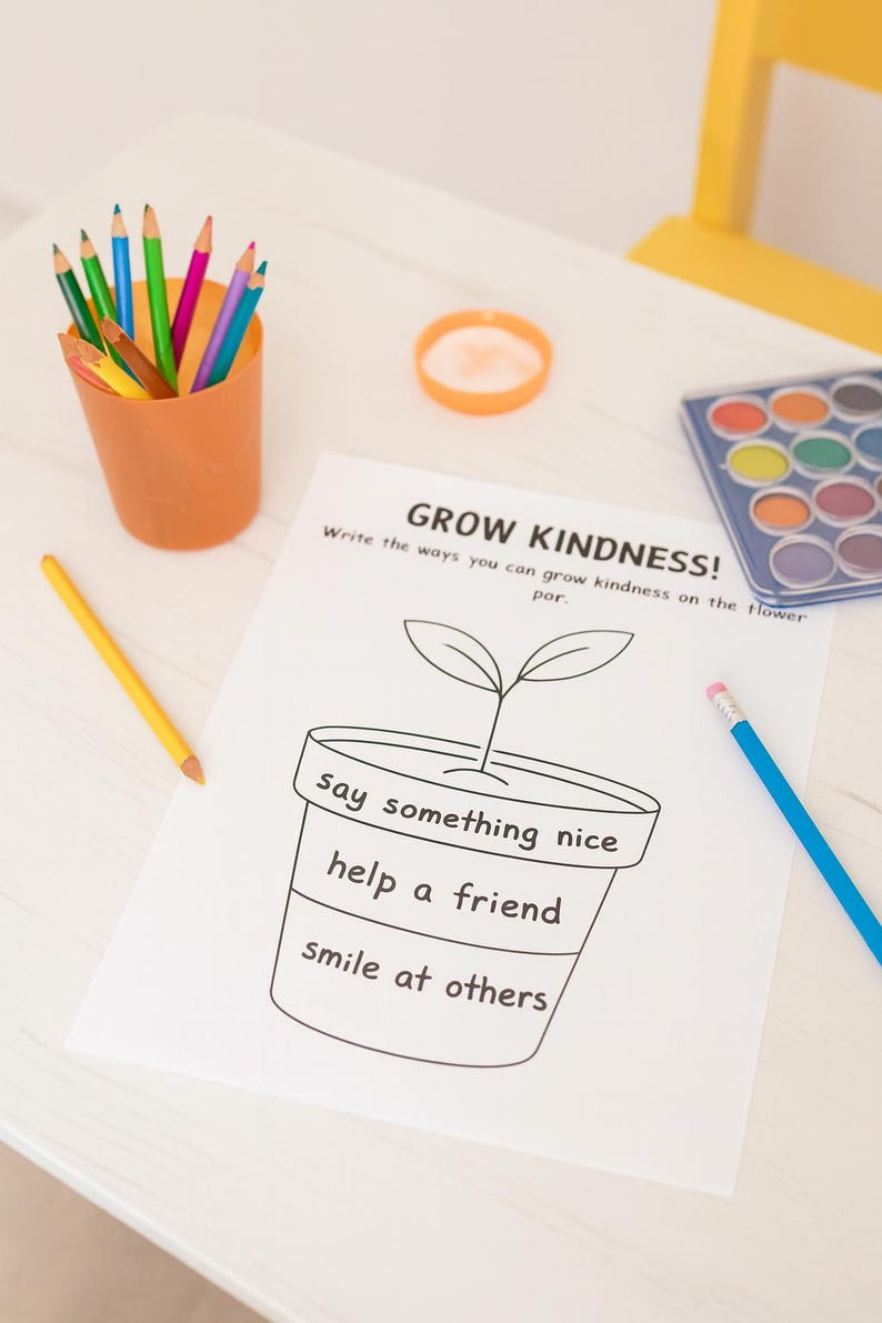 Kindness Flower Pot Worksheet: Printable SEL Activity for Kids (PDF ...