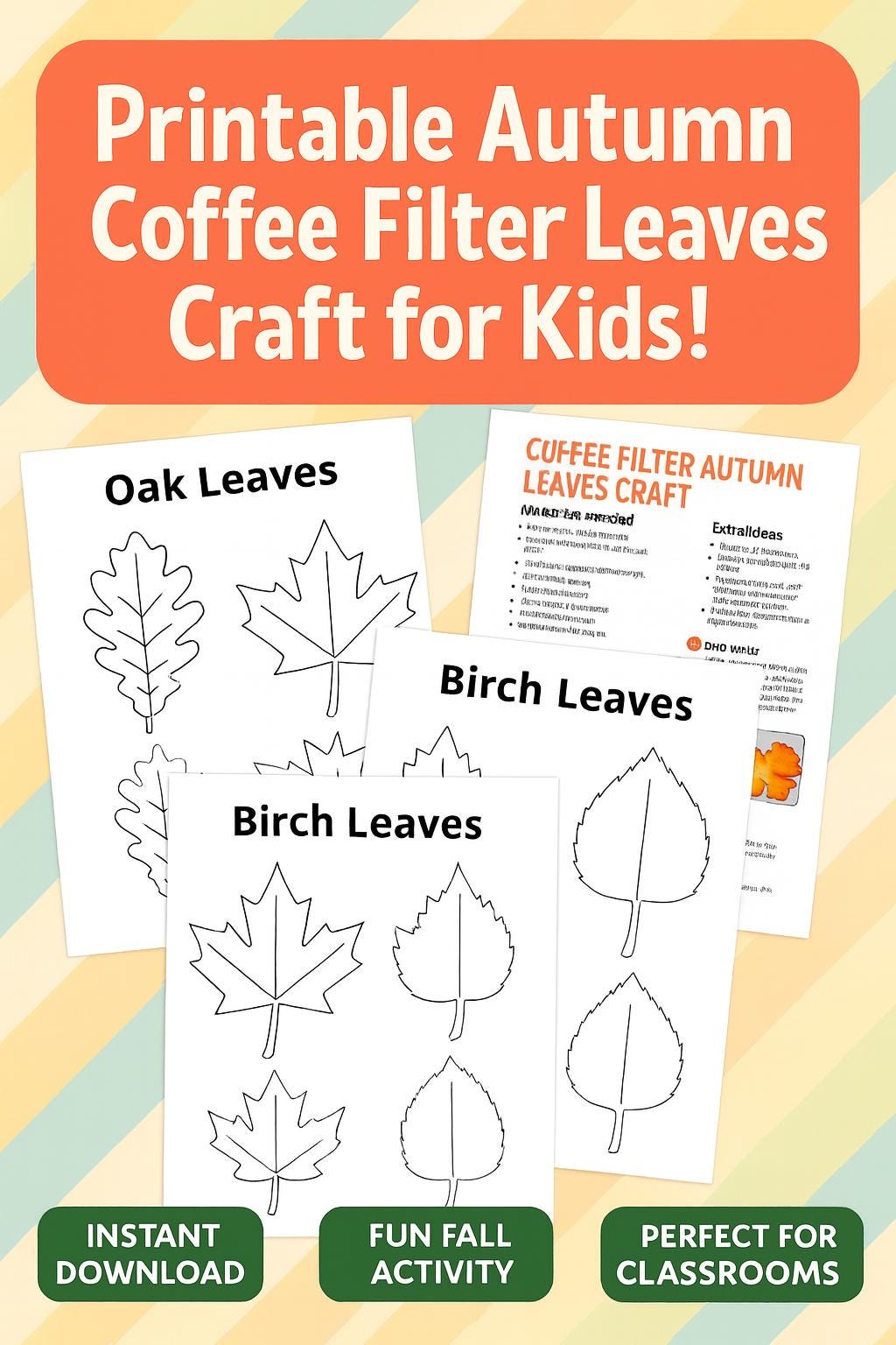 DIY Fall Leaves Craft | Coffee Filter Autumn Leaf Project for ...