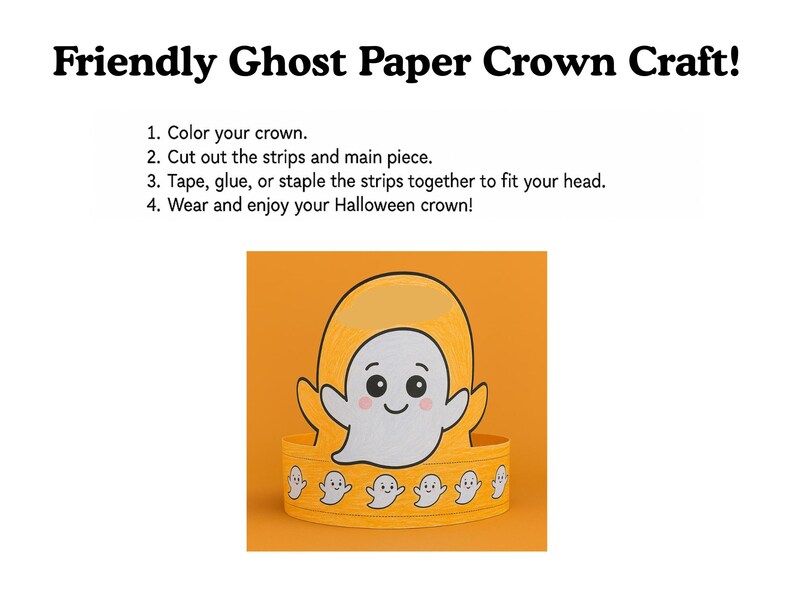 Halloween Ghost Crown Craft for Kids | No Prep Printable Classroom ...