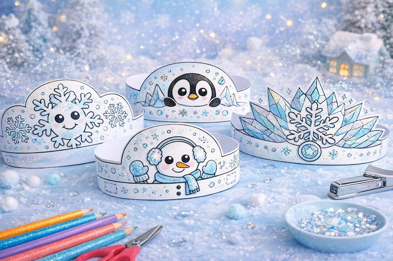 Winter Paper Crown Craft Set | No Prep Winter Activity for Classrooms ...