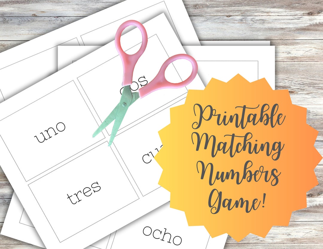 Spanish Numbers Matching Game: Printable Spanish Learning (digital ...