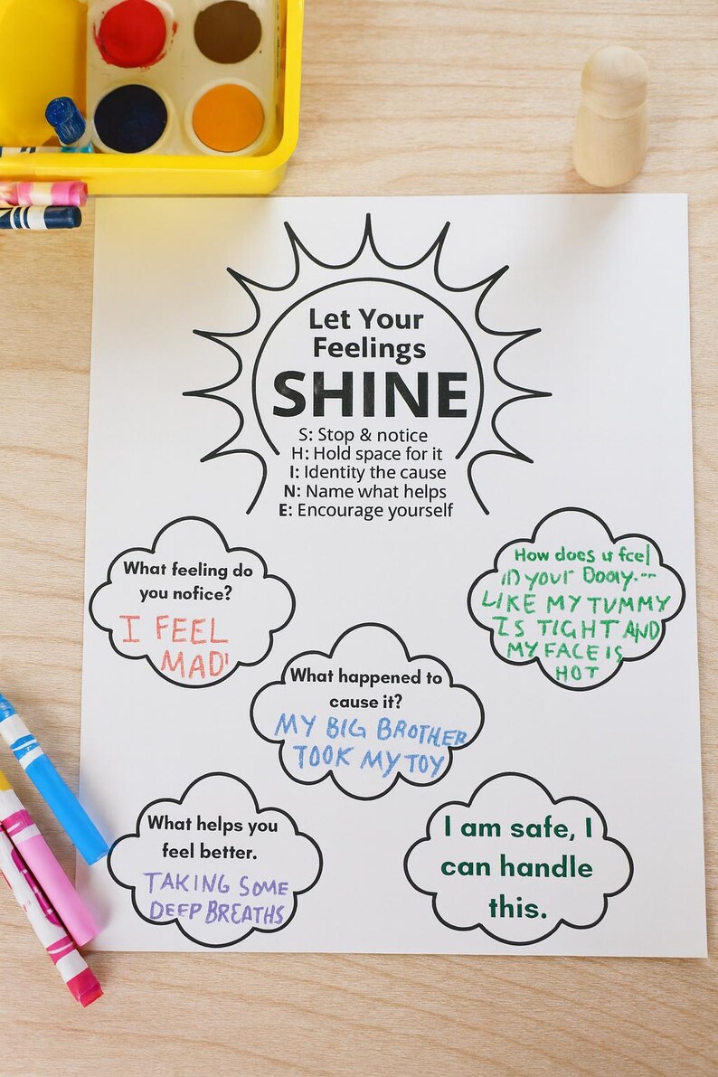Let Your Feelings SHINE – Printable SEL Worksheet for Kids - Etsy