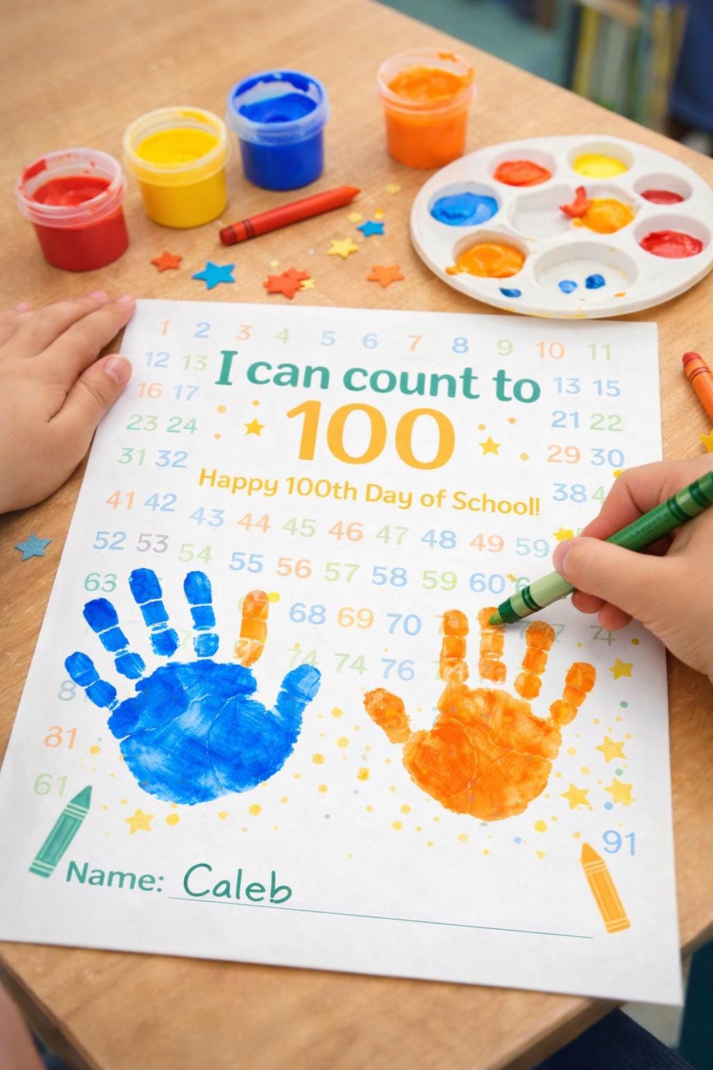 100th Day Handprint Counting Craft | I Can Count to 100 | No Prep ...