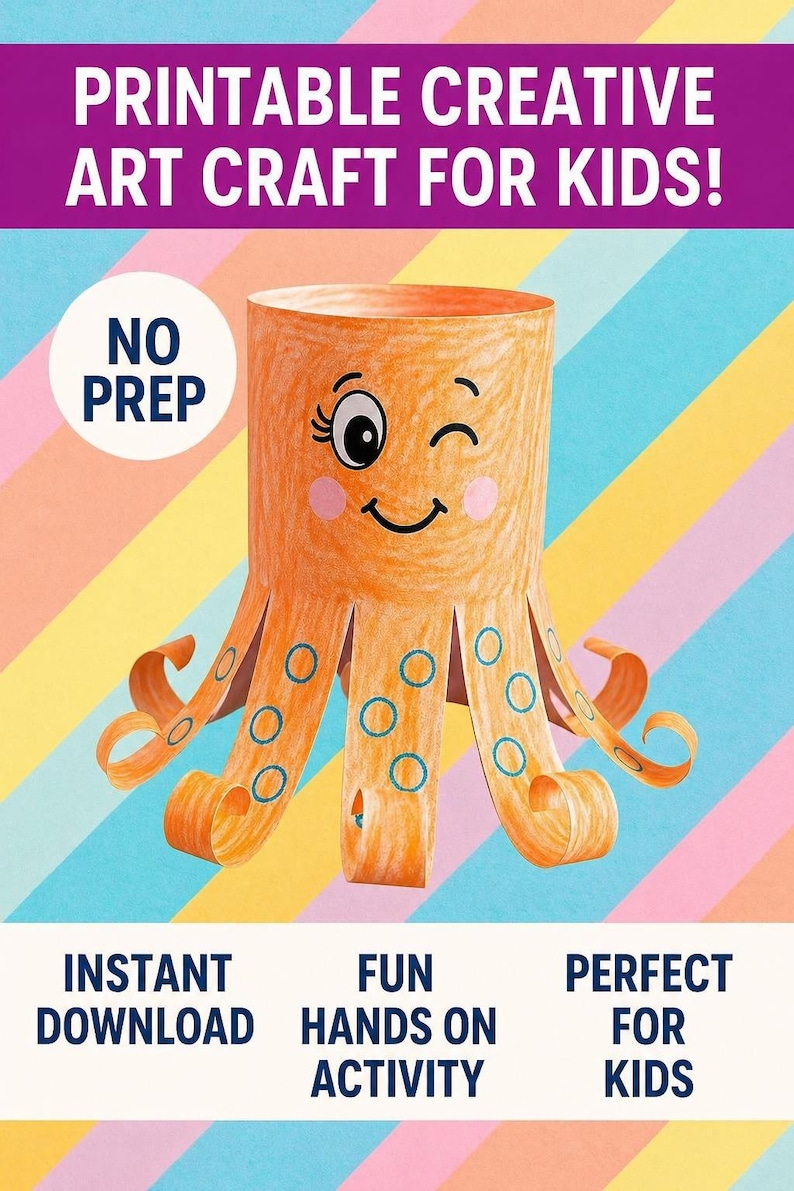 Printable Octopus Craft: Fun Ocean Animal Activity for Kids (PDF ...