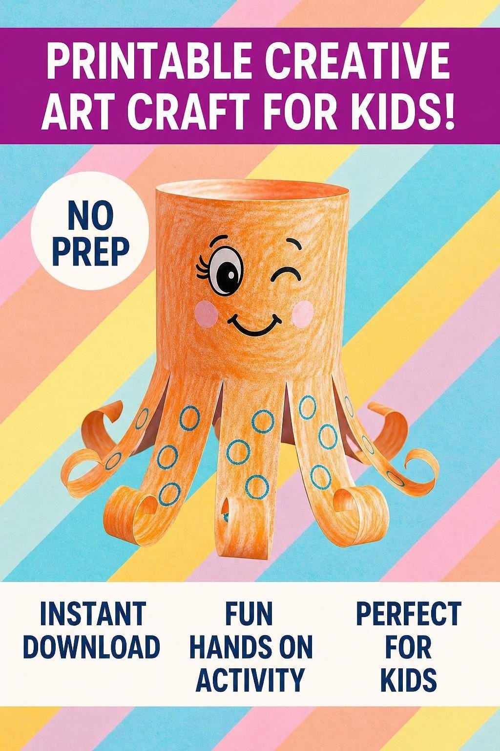 Printable Octopus Craft: Fun Ocean Animal Activity for Kids (PDF ...