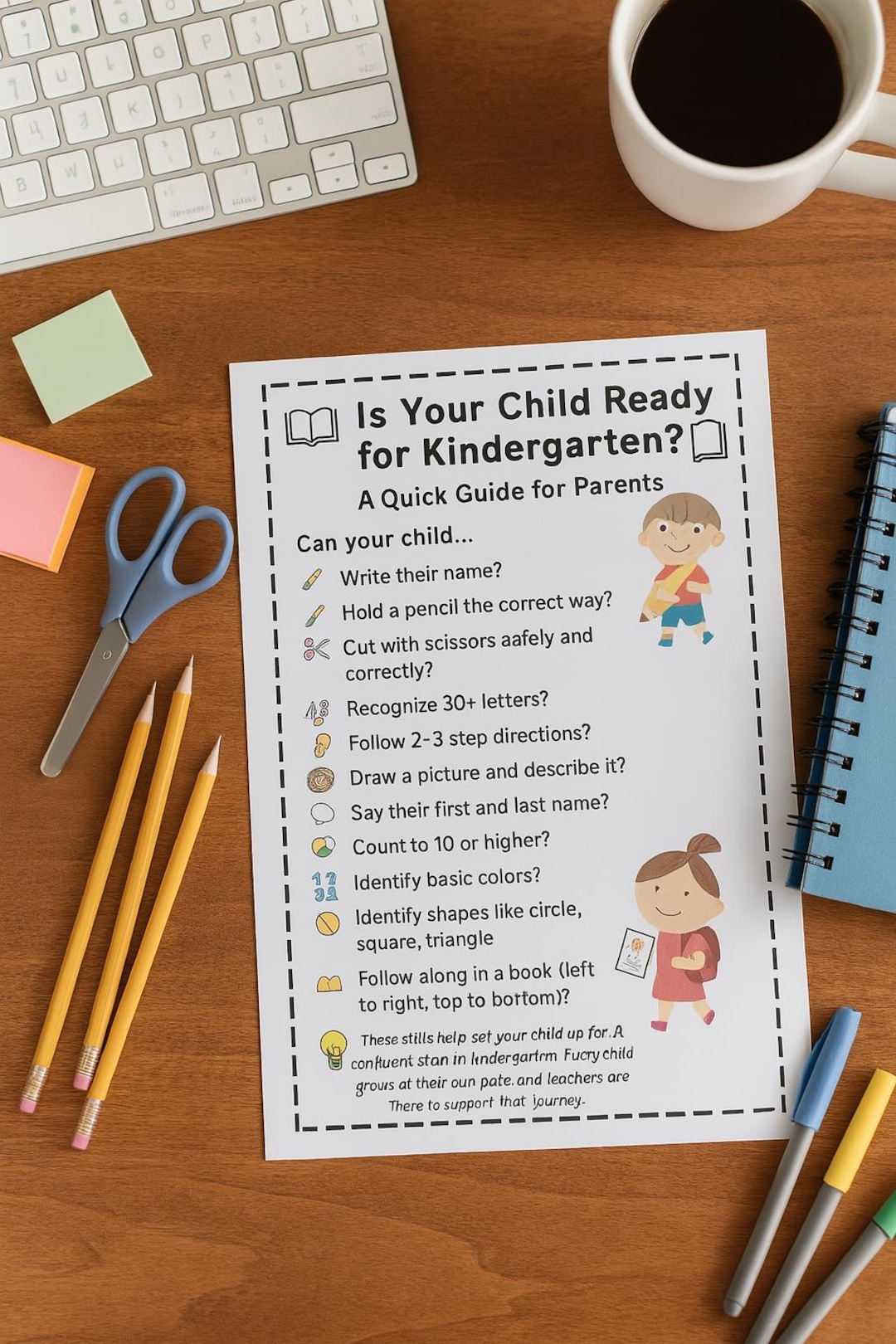 Kindergarten Readiness Checklist for Parents: Printable Guide (PDF ...