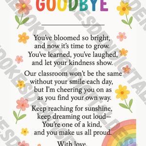 Farewell Letter to Students – Printable Teacher Note - Etsy