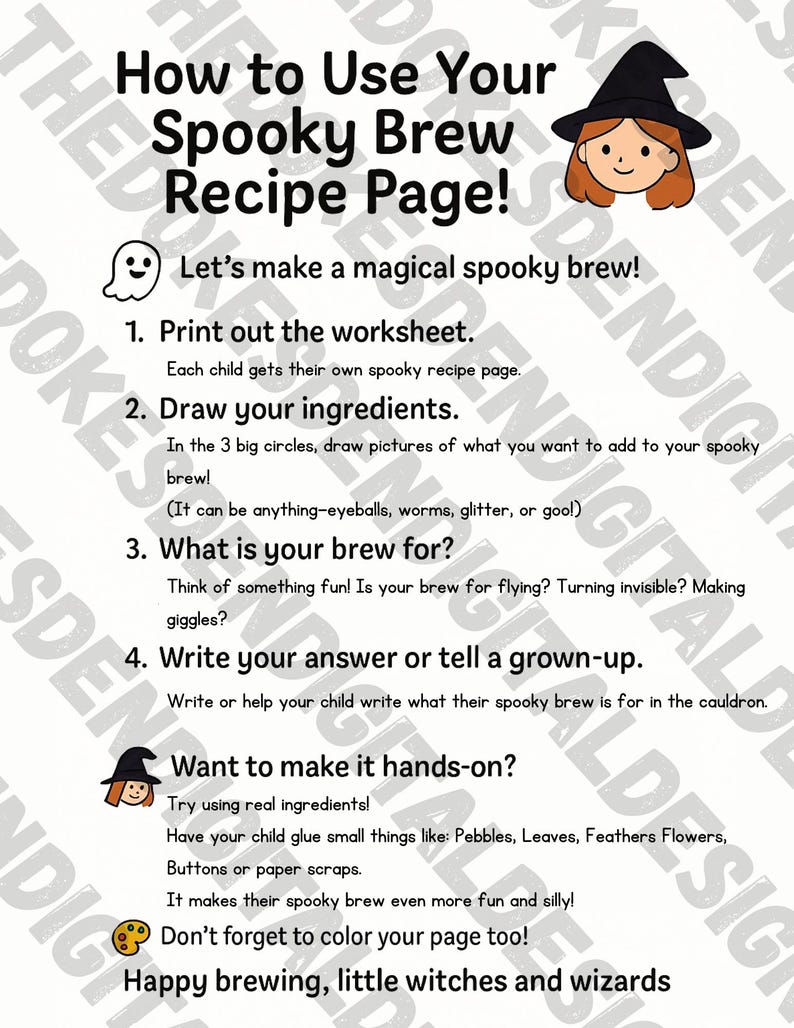 Spooky Brew Recipe Craft for Kids | Halloween Potion Craft Activity ...