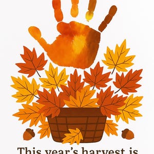 Printable Autumn Harvest Handprint Craft for Kids - Etsy