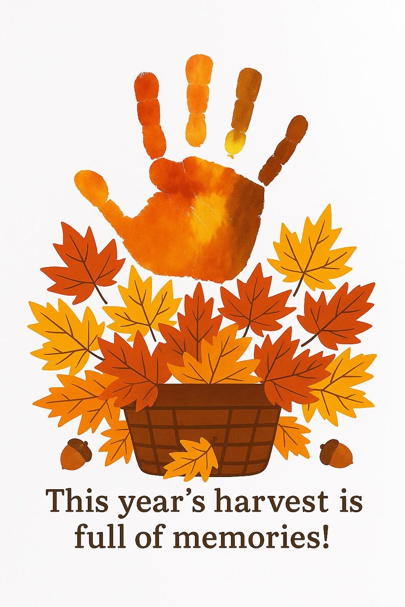 Printable Autumn Harvest Handprint Craft for Kids - Etsy