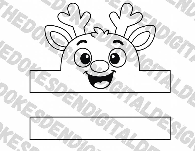 Reindeer Paper Crown Craft | Christmas Headband (PDF Pattern) - Etsy