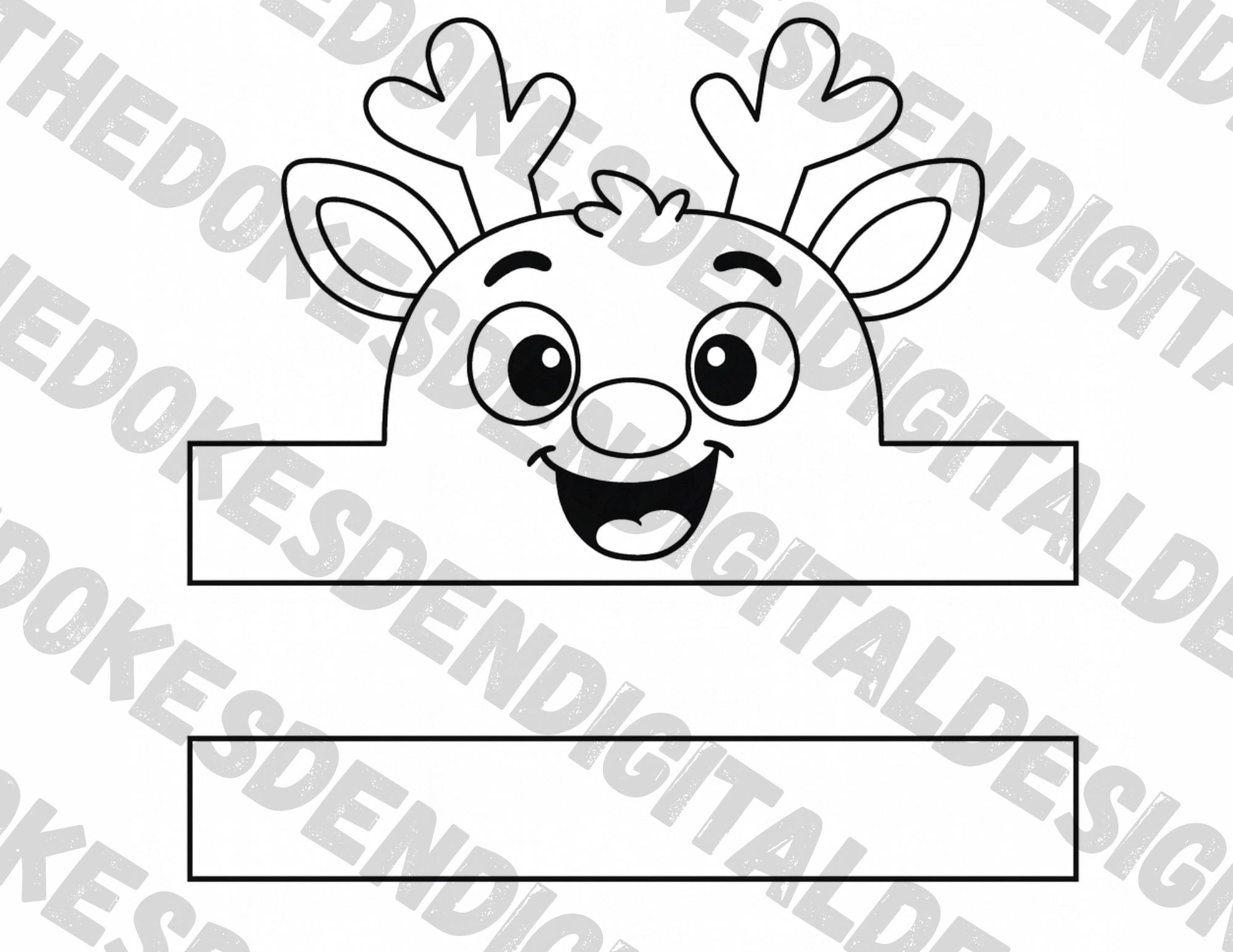 Reindeer Paper Crown Craft | Christmas Headband (PDF Pattern) - Etsy